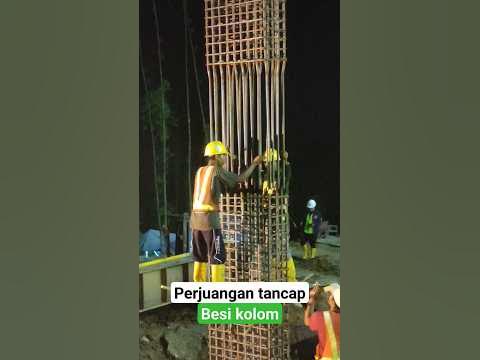 Pekerjaan installasi besi kolom dengan tower crane #tekniksipil #duniakonstruksi - YouTube