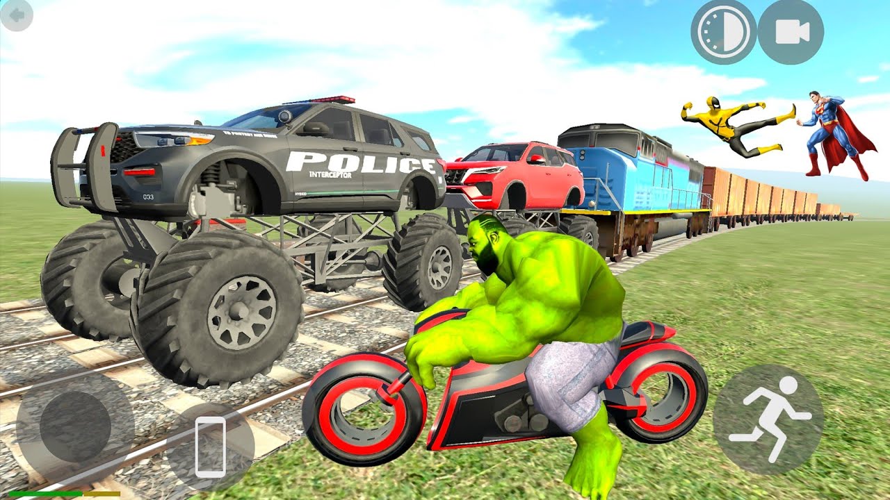 Hulk Superhero Driving Indian Army Tank Helicopter Monster Trucks ATV ...