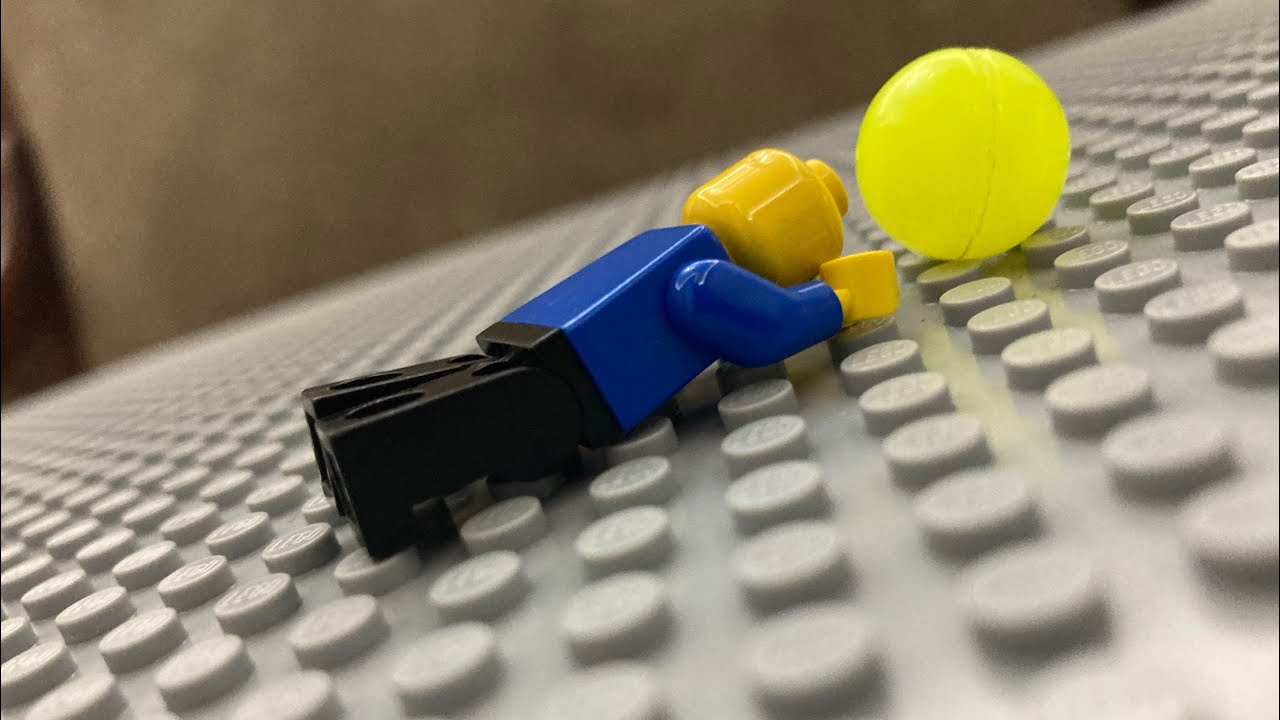 Ball hits Lego man - YouTube