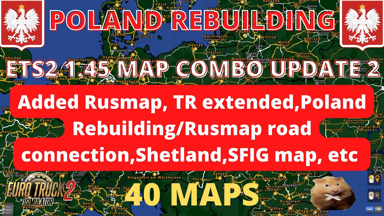 ETS2 1.45 POLAND REBUILDING MAP COMBO (Update 2) 40 Maps - YouTube