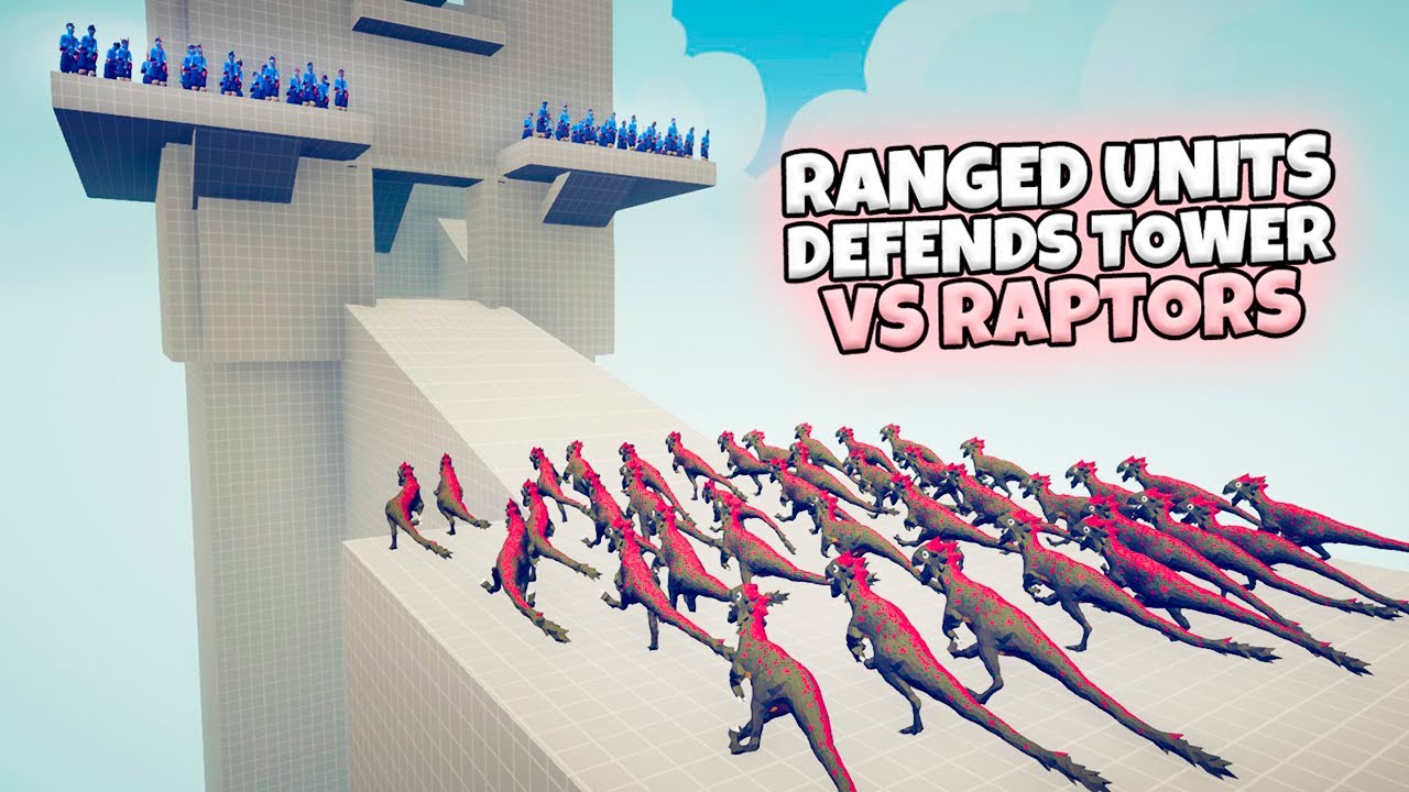 RANGED UNITS DEFENDS TOWER VS RAPTORS | TABS MODDED GAMEPLAY - YouTube