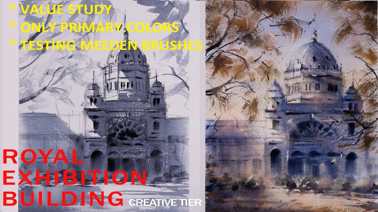 Loose Watercolor Painting Architecture in Autumn Royal Exhibition ...