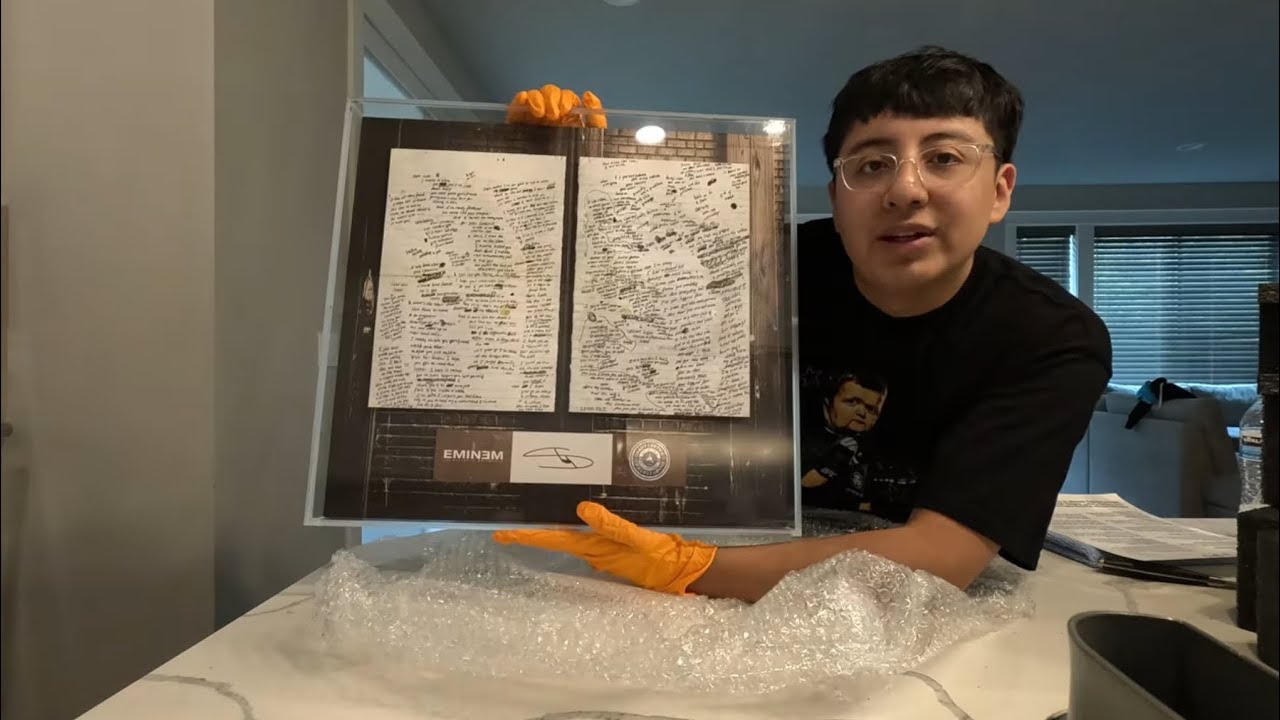 Eminem Stan Lyric Sheets Unboxing *$1000* - YouTube