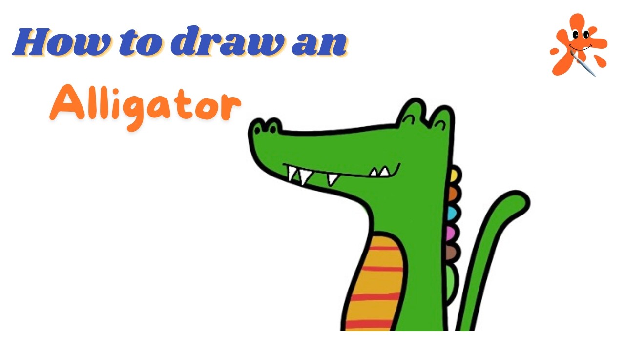 How to Draw an Alligator for kids🌈🐊 Cute drawing for kids - YouTube