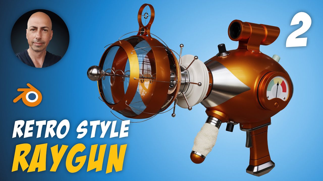 Retro Style Ray Gun - Part 2 - Blender Tutorial For All Levels - YouTube