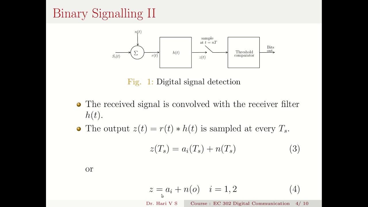 Optimum Detection and Maximum Likelihood Receiver - YouTube
