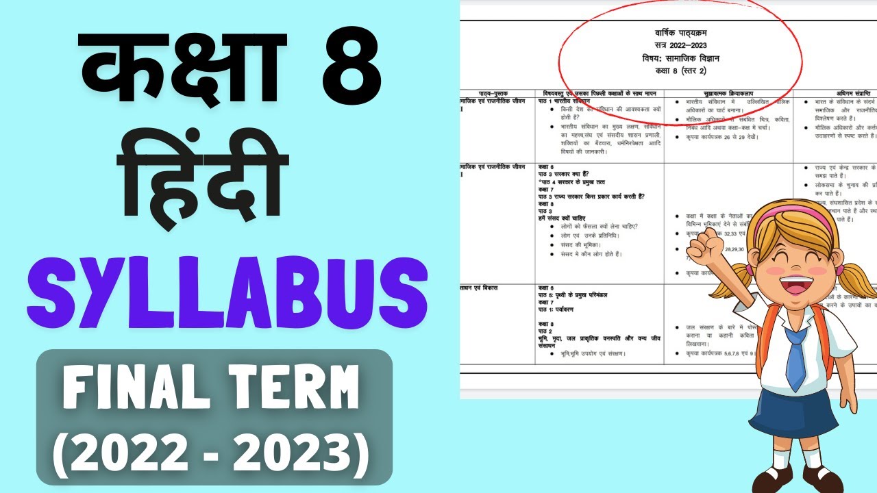 Hindi (हिंदी) Syllabus Class 8 (Final Exam) | 2-Term Exam 2022 - 23 - YouTube