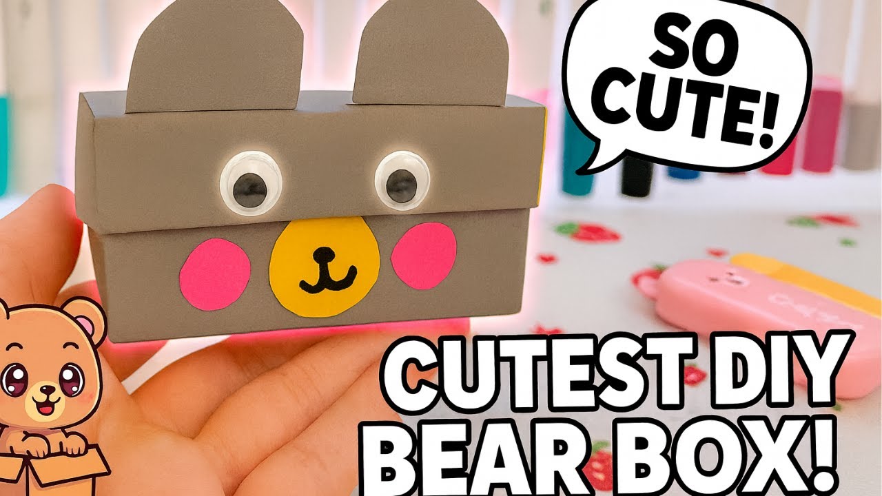 Cutest DIY Paper Bear Box Ever! 😍 Easy Craft Idea You MUST Try - YouTube