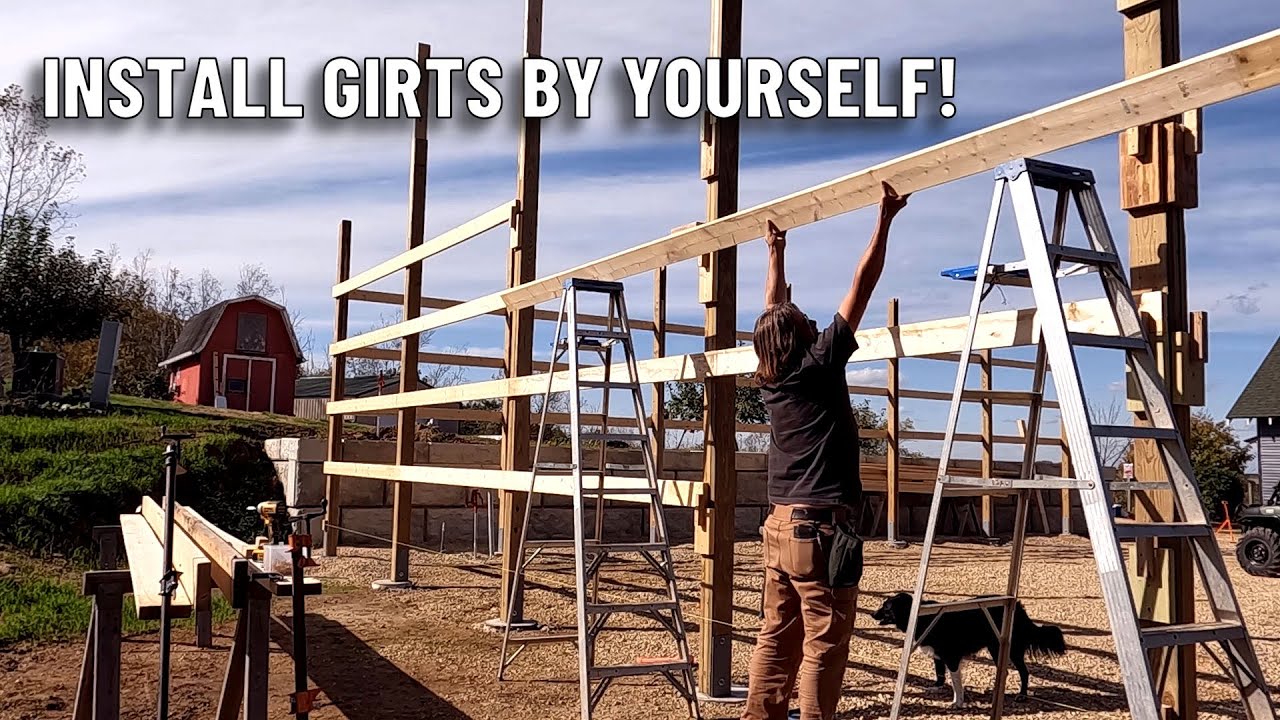 Sorting Lumber and Installing Girts by Myself [Post Frame Shop] - YouTube