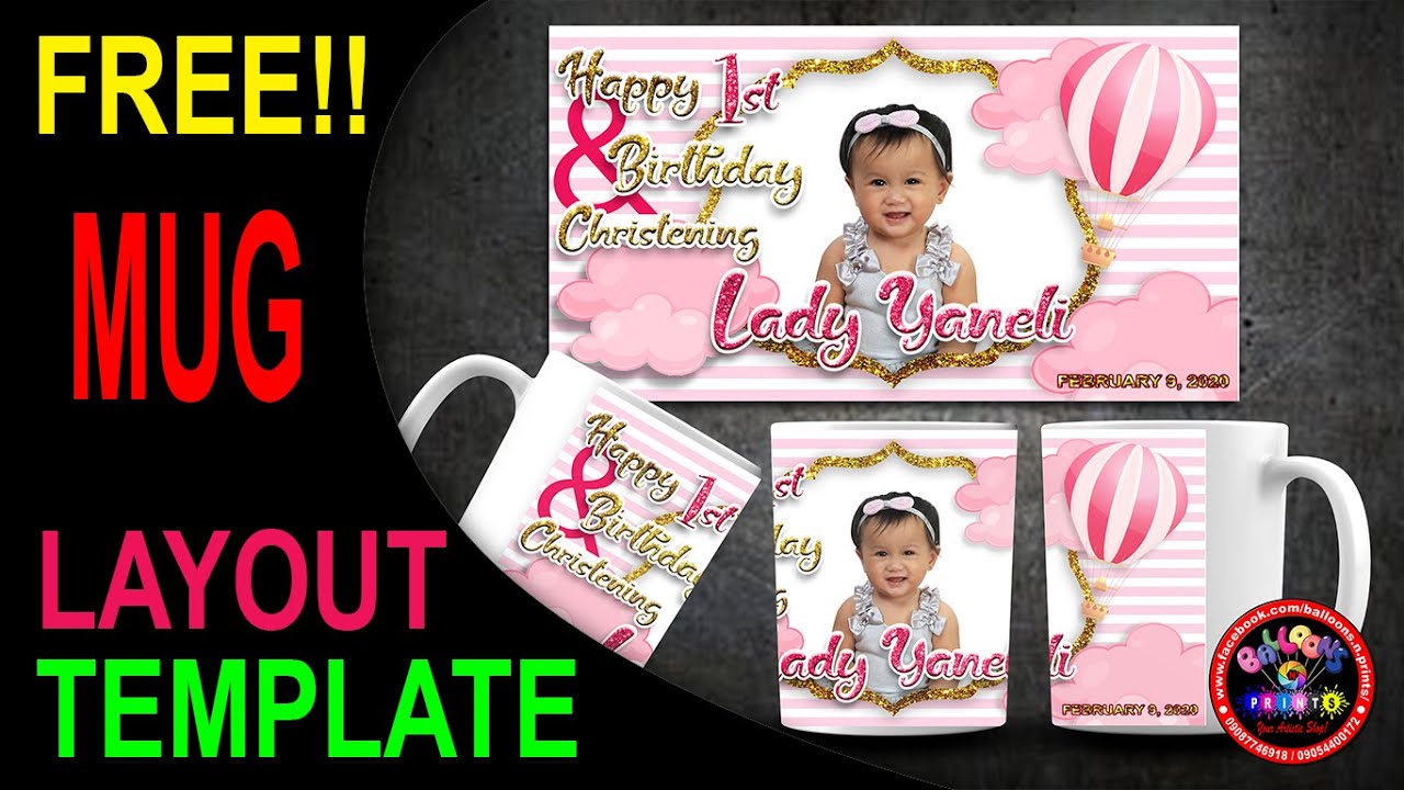 PINK AND GOLD MUG TEMPLATE - YouTube