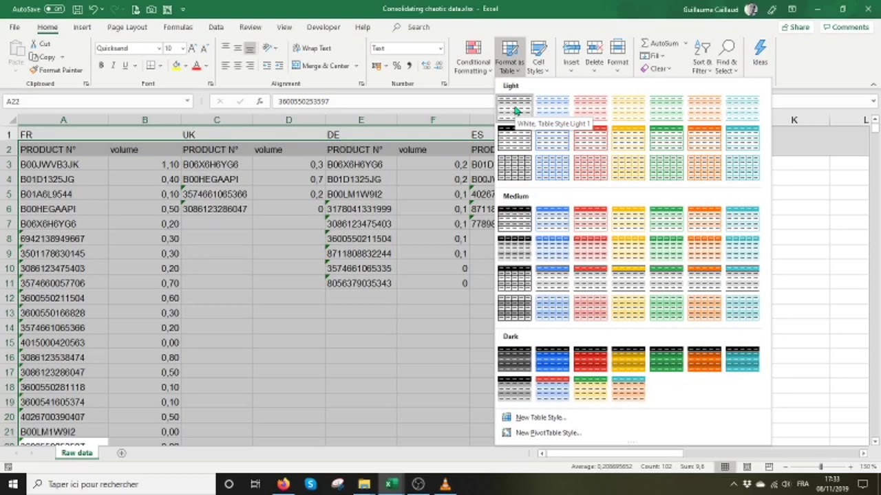 Excel - Consolidating chaotic data - YouTube