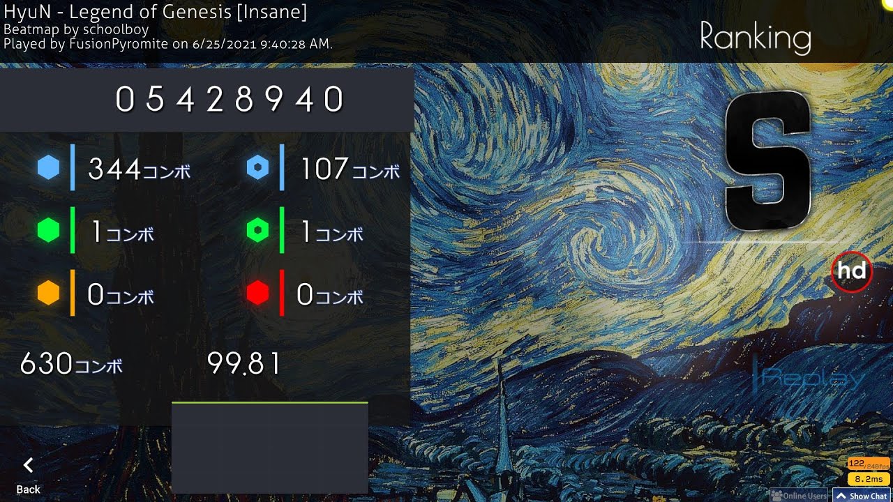 osu! | HyuN - Legend of Genesis | [★ Insane 4.43] | 99.81%, 630x +HD ...