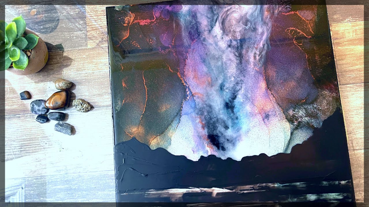 Abstract Alcohol Ink Art - The Starry Sky Landscape - YouTube