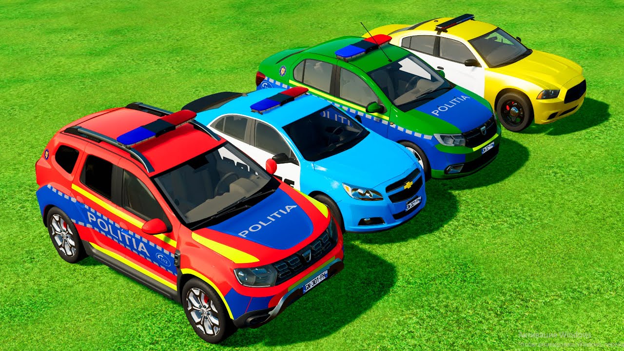 TRANSPORTING ALL POLICE CARS and AMBULANCE EMERGENCY VEHICLES WITH MAN ...