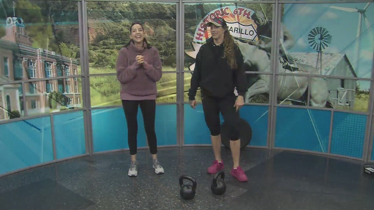 Today in Amarillo: Haley Sparks kettlebell workout routine - YouTube