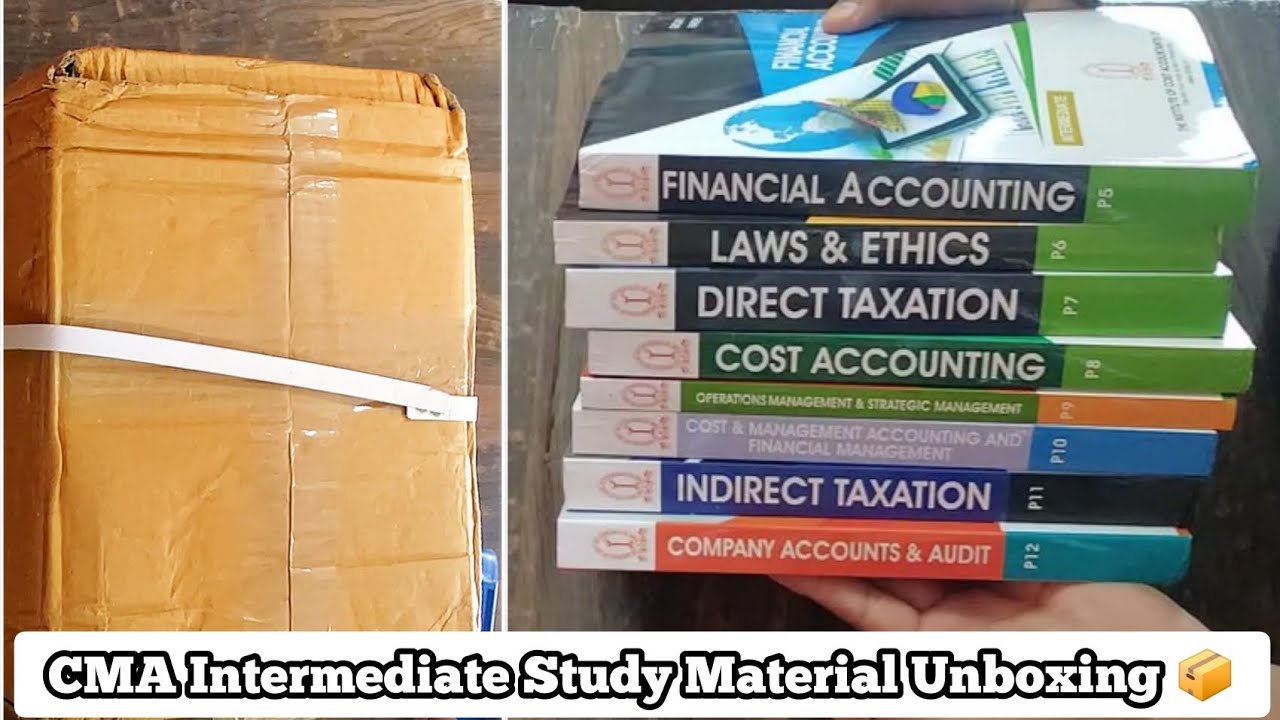 CMA INTERMEDIATE BOOK 📚 UNBOXING | Cma inter book unboxing | Cma ...