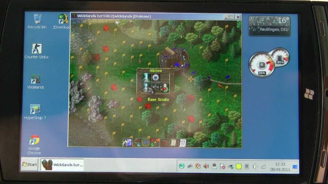 Fujitsu Loox F-07C Widelands Gaming Performance Test - YouTube
