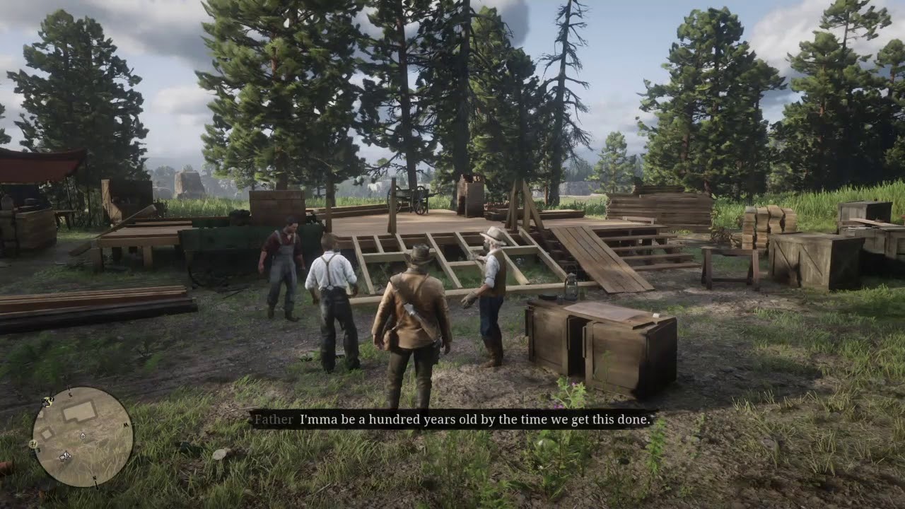 Red Dead Redemption 2 - #Father Teaches Sons to Build House - YouTube