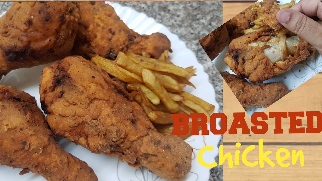 Broasted chicken at home😋👌 ഒരടിപൊളി broasted ചിക്കൻ വീട്ടി ...
