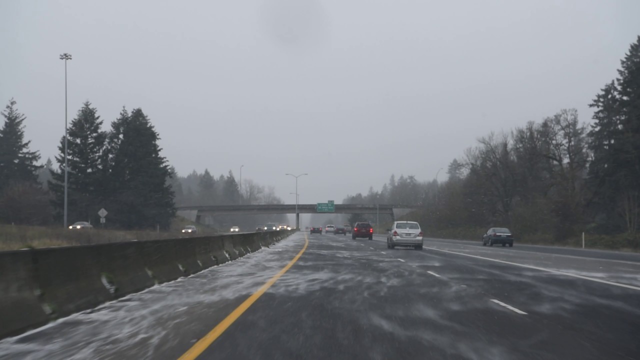 Snow blowing on Highway 14 - YouTube