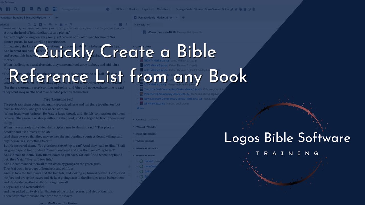 Quickly Create a Bible Reference List from any Book in Logos 10 - YouTube