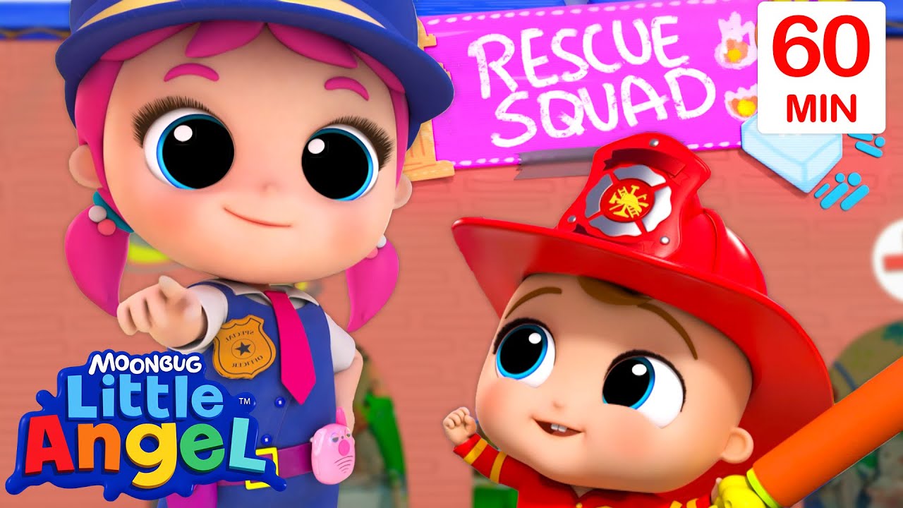 Rescue Squad Is Here To Help | Little Angel👼| Kids Songs & Nursery ...