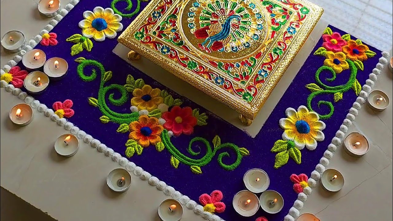 Diwali Lakshmi Pooja rangoli | Rangoli designs for Diwali | pata ...