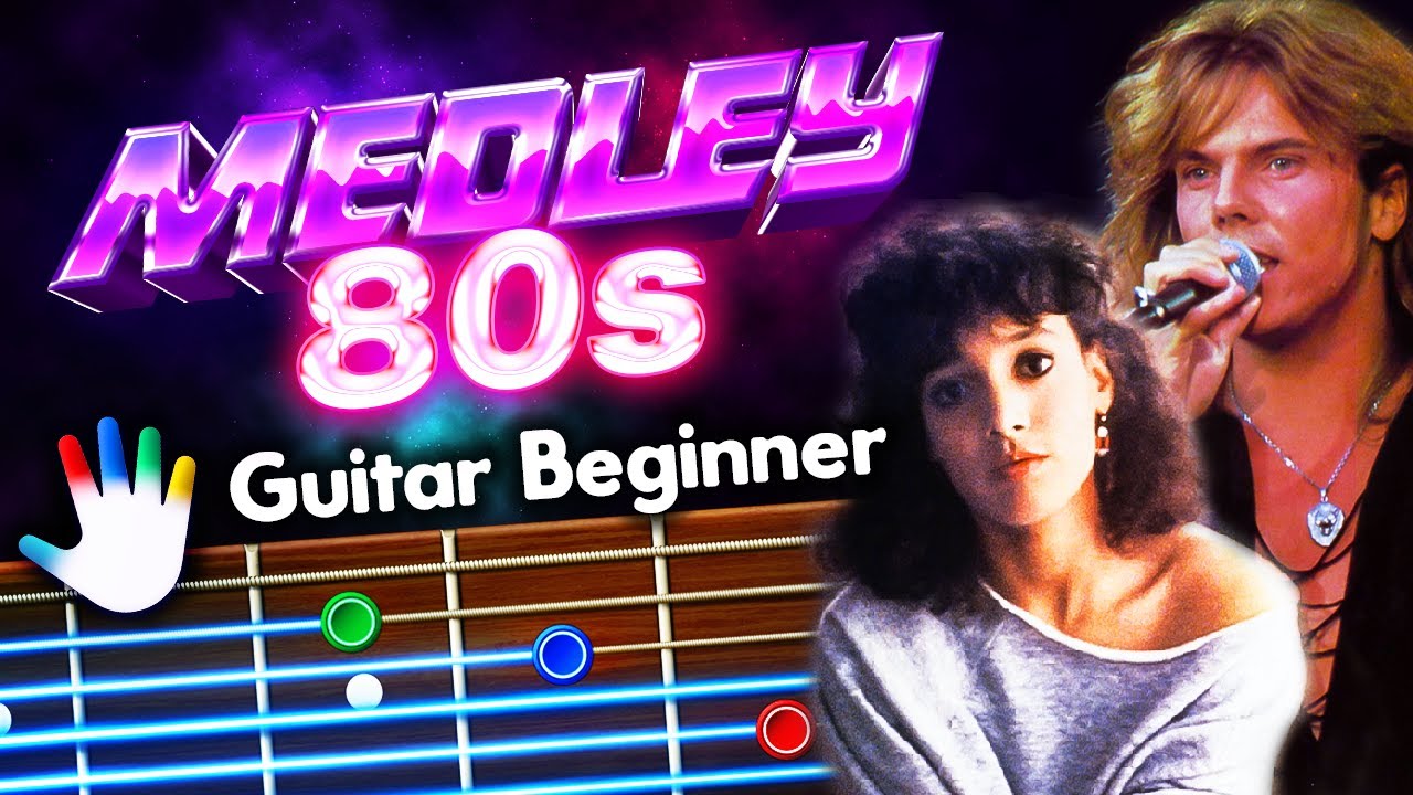 80's Medley Guitar Lessons for Beginners Tutorial | Easy Chords ...