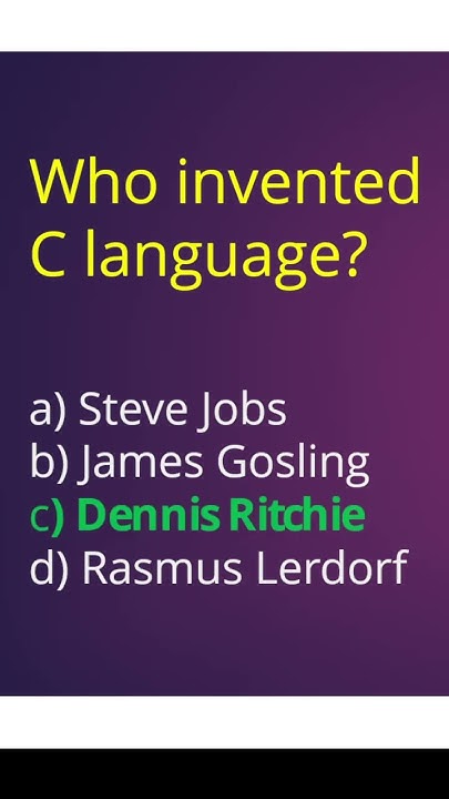 Who Invented C Language C Programming Mcqs Learn Coding In C Shorts Coding Programming