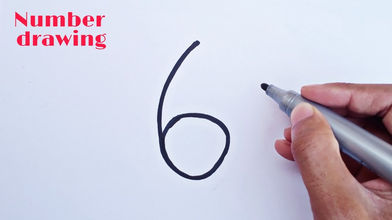 How to Draw Rabbit with Number 6 | very easy step by step Tutorial for ...