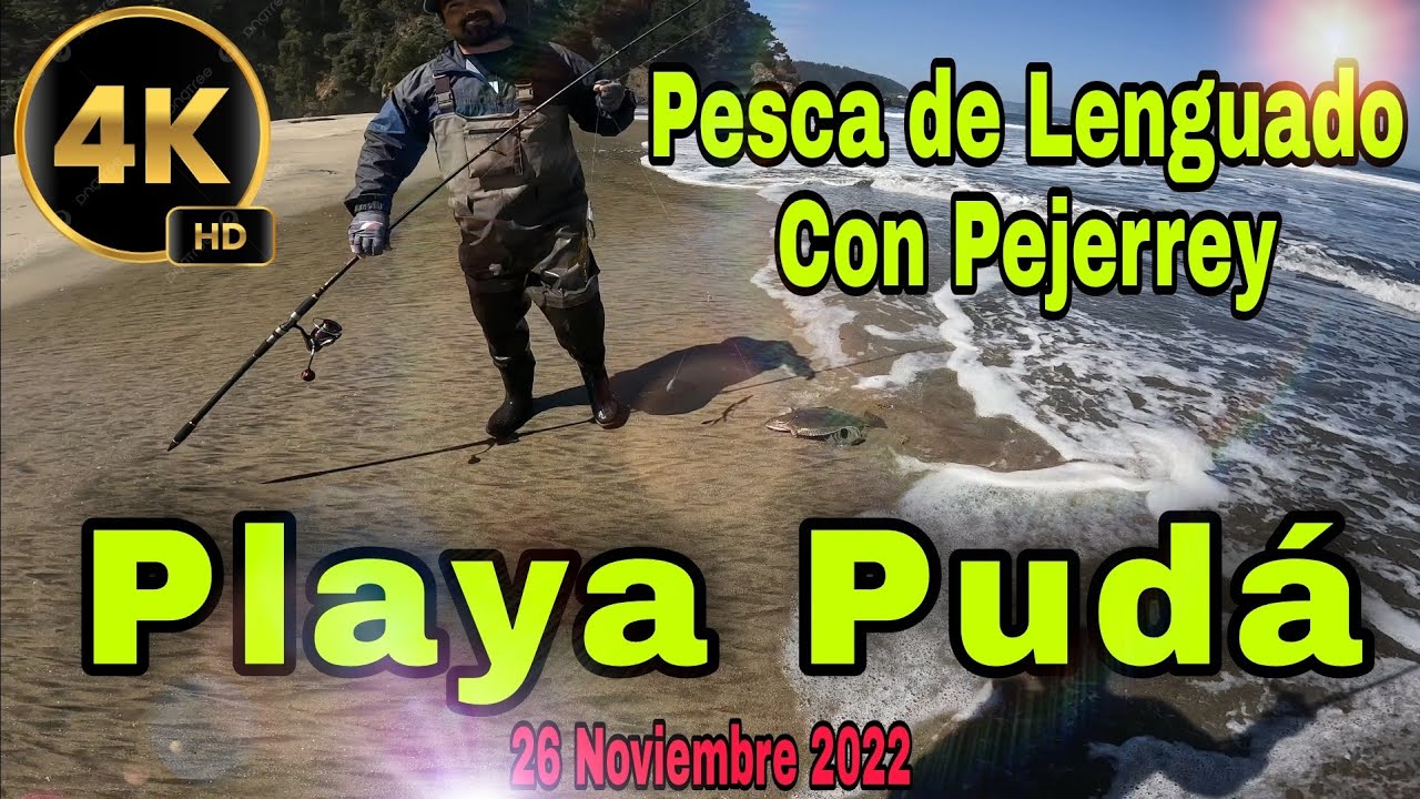 Pesca de Lenguado en Playa Pudá - YouTube