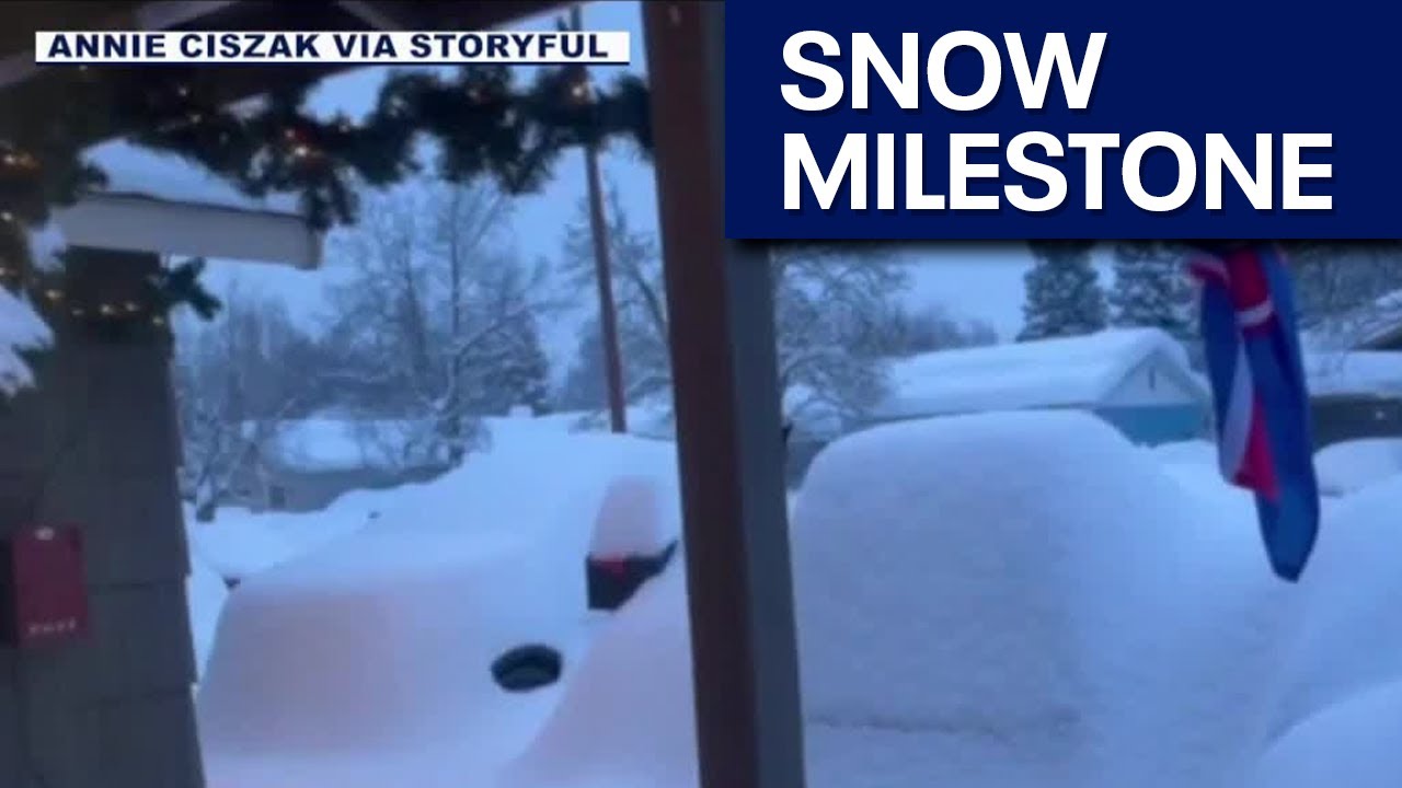Anchorage hits 100 inches of snow - YouTube