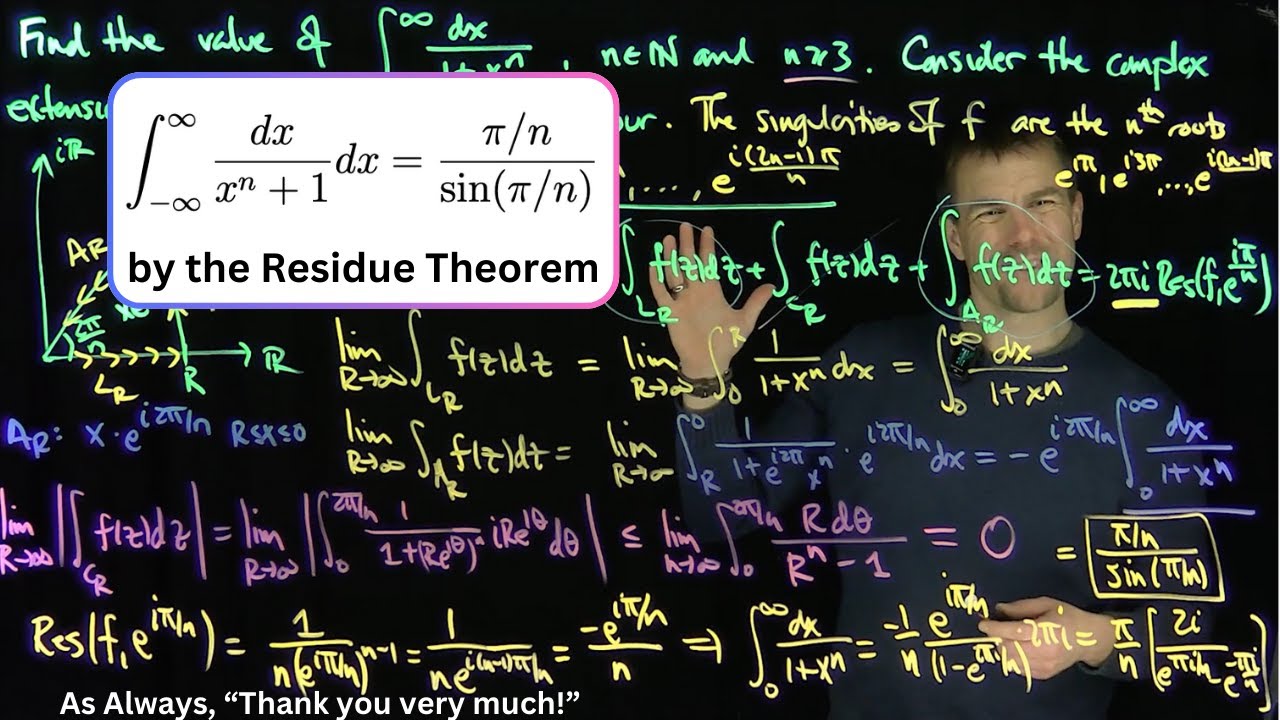 Improper Integrals with the Residue Theorem: Example 2 - YouTube