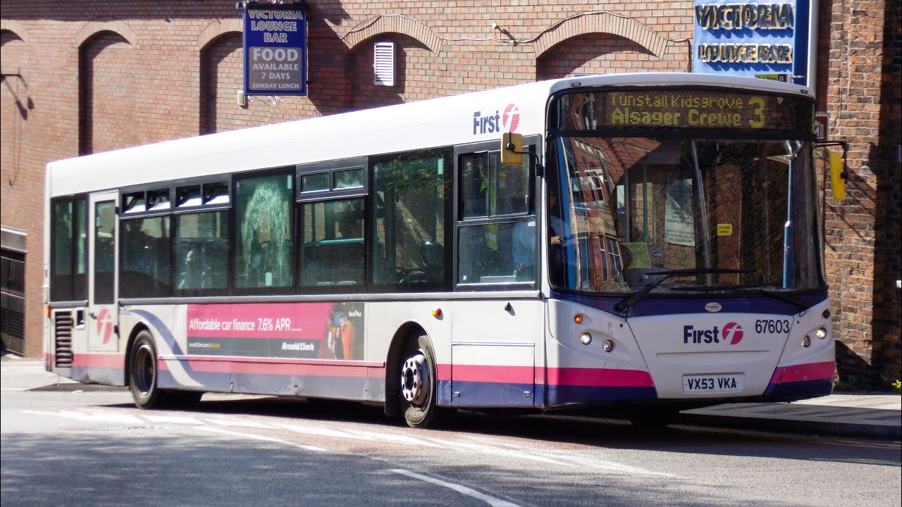 First Potteries Transbus Enviro 300 67603 VX53 VKA Kickdown - YouTube