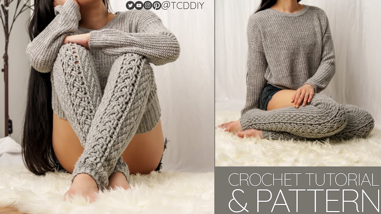 How to Crochet: Cable Stitch Leg Warmers | Pattern & Tutorial DIY - YouTube
