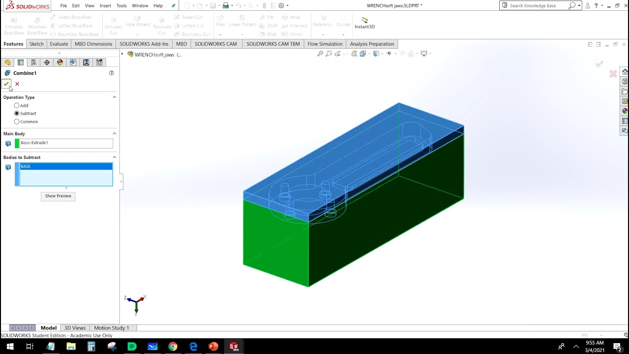 SOLIDWORKS CAM: CUTTING CUSTOM SOFT-JAWS - YouTube