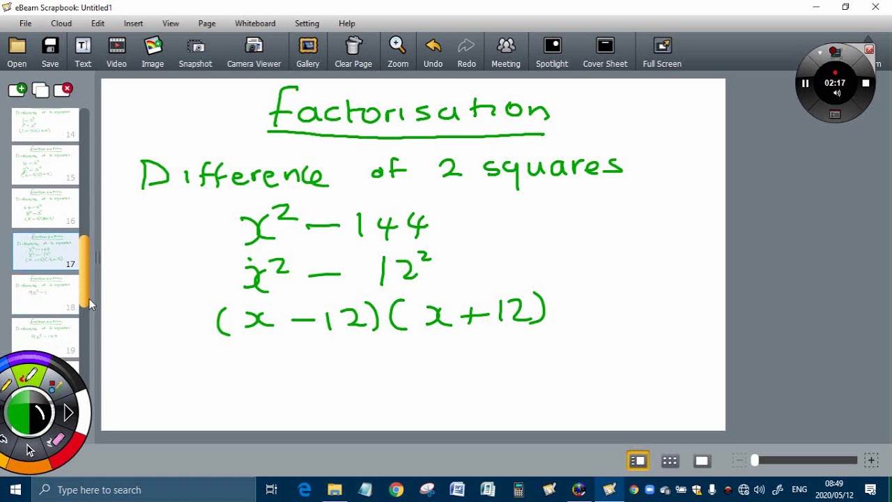 factorization difference of 2 squares - YouTube