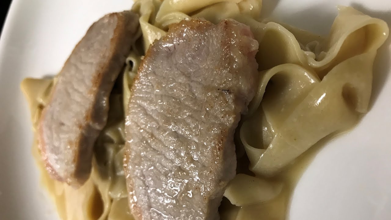 Pig Ear Pasta with Honey Dijon Pork Sauce & Iberico Tenderloin - YouTube