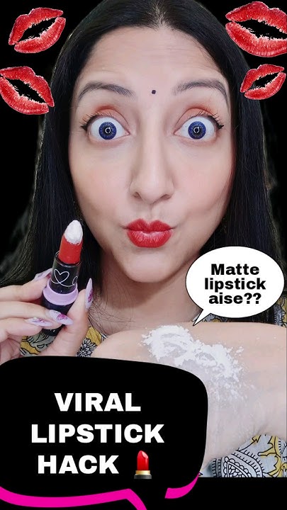 VIRAL MATTE LIPSTICK HACK WITH POWDER 👄VIRAL MAKEUP HACK #trending # ...