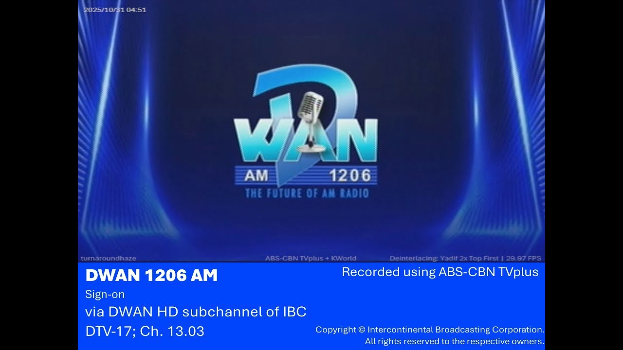 DWAN 1206 Sign-on as seen on DWAN 1206 TV DTV-17 (October 31, 2025 04: ...
