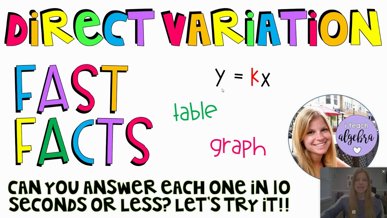 Fast Facts - Is it a Direct Variation? Equation, Table, and Graph - YouTube