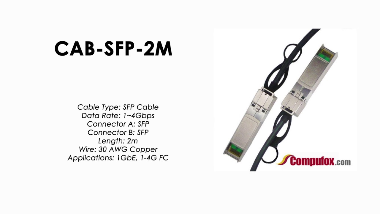 CAB-SFP-2M | Cisco Compatible Copper SFP Interconnect 1m Cable - YouTube