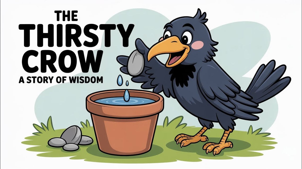 The Thirsty Crow - Moral Story for Kids | A Clever Crow's Wisdom ...