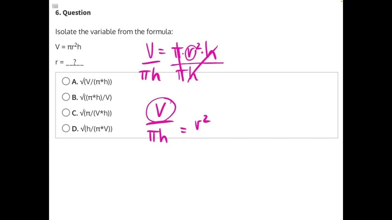 Isolate and Define Variables 6 - YouTube