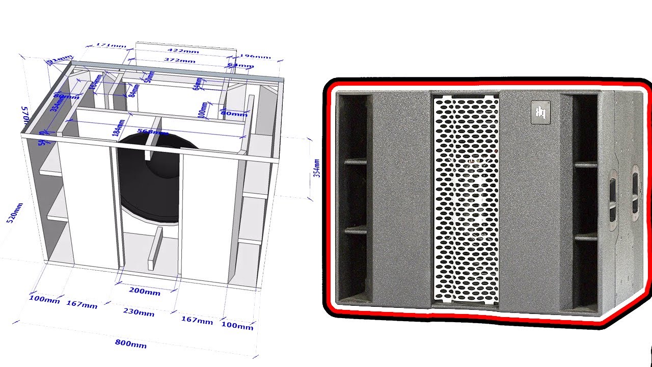 [PLAN] pk Sound Gravity style 18" Bandpass Subwoofer - YouTube