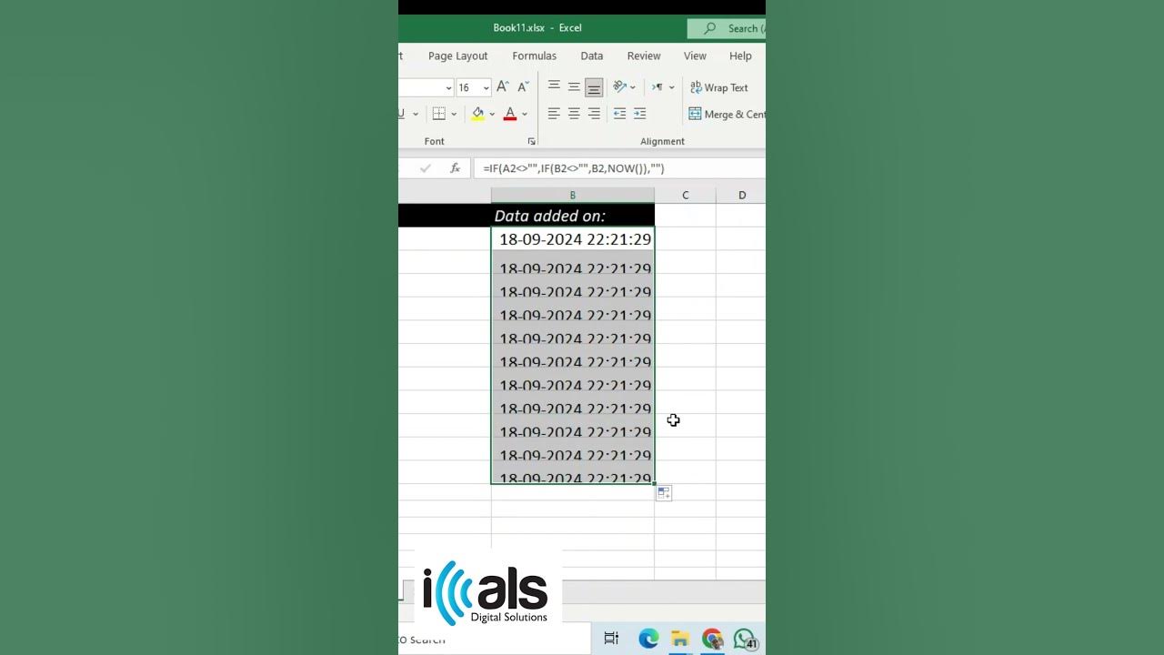 Record First Data Entry Timestamp in Excel | Keep initial timestamp of data entry | Excel ...
