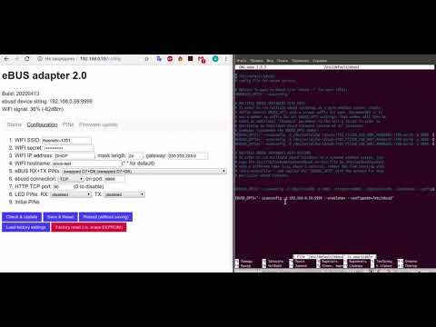 ebus adapter 2.x + esp8266 - YouTube