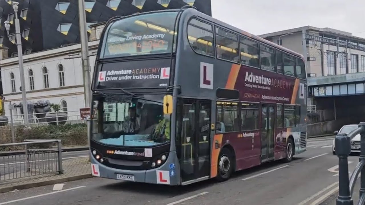 Adventure Travel of Cardiff LK55 KKC (DT904) departing Cardiff, St Mary ...
