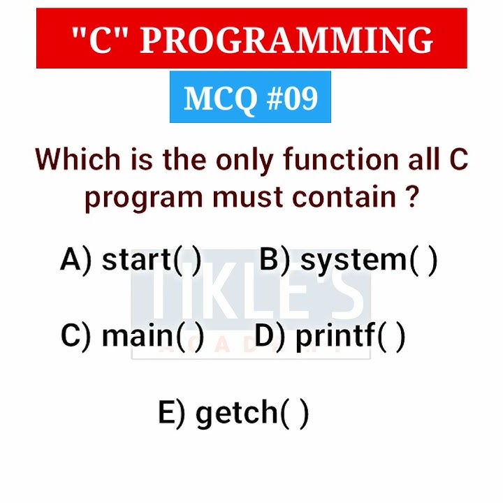 C Programming Mcq 9 Shorts Tiklesacademy Youtube