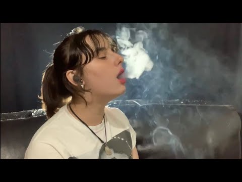 SMOKING GIRL BLOWS CREAMY THICK EXHALES